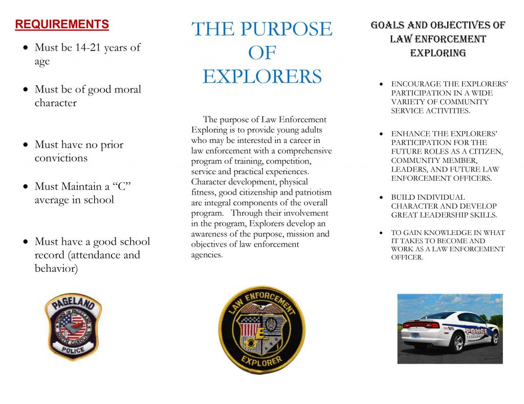 Explorer Post Brochure - Pageland Police Department